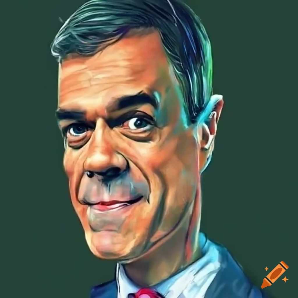 Una divertida caricatura de Pedro Sánchez, presidente de España on Craiyon
