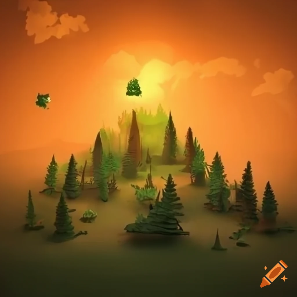 Roofed forest biome on Craiyon