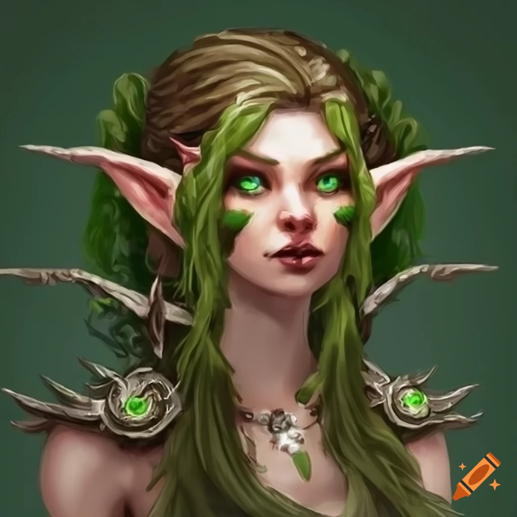 Elf druid girl on Craiyon