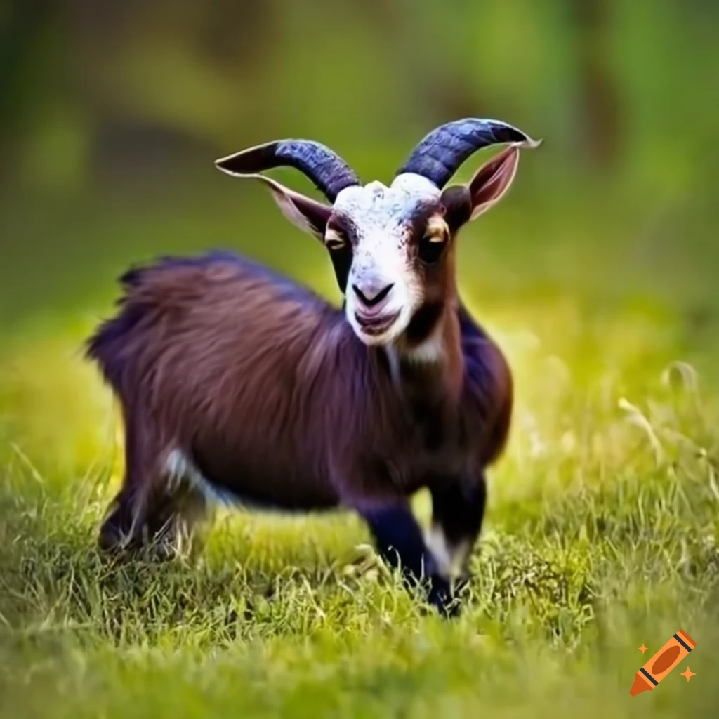 Goat in pasture on Craiyon