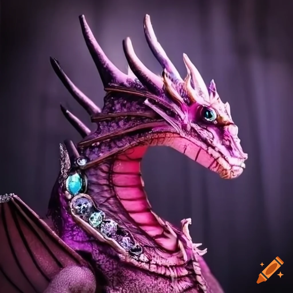 Princess dragon with a diamond collar on her neck