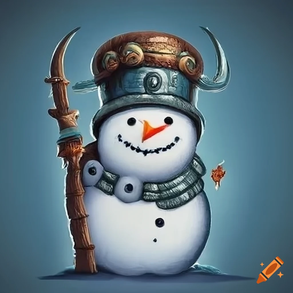 Snowman viking on Craiyon