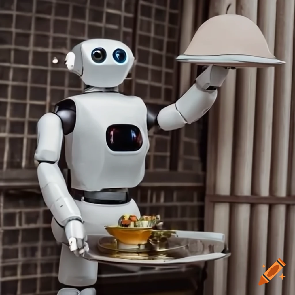Robot waiter on Craiyon