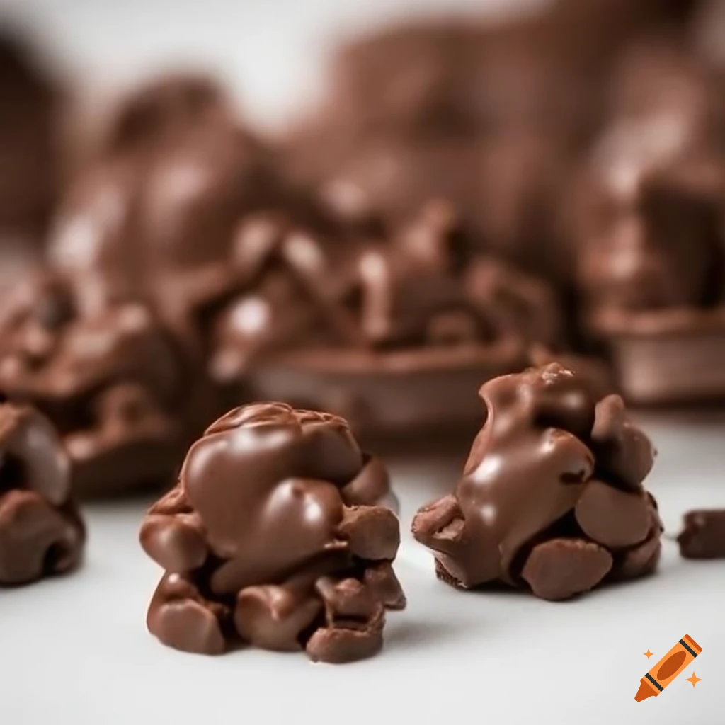 Clusters of chocolate coated mini marshmallow