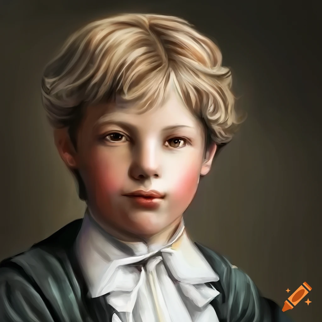 Victorian portrait of a boy in splendid clothes, beautifully drawn, HD ...