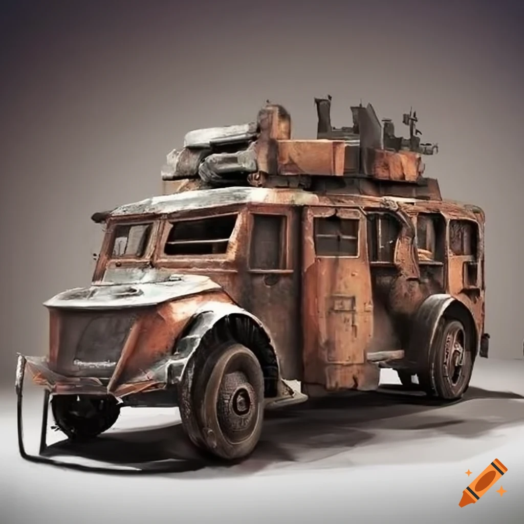 Wasteland armoured bus on Craiyon