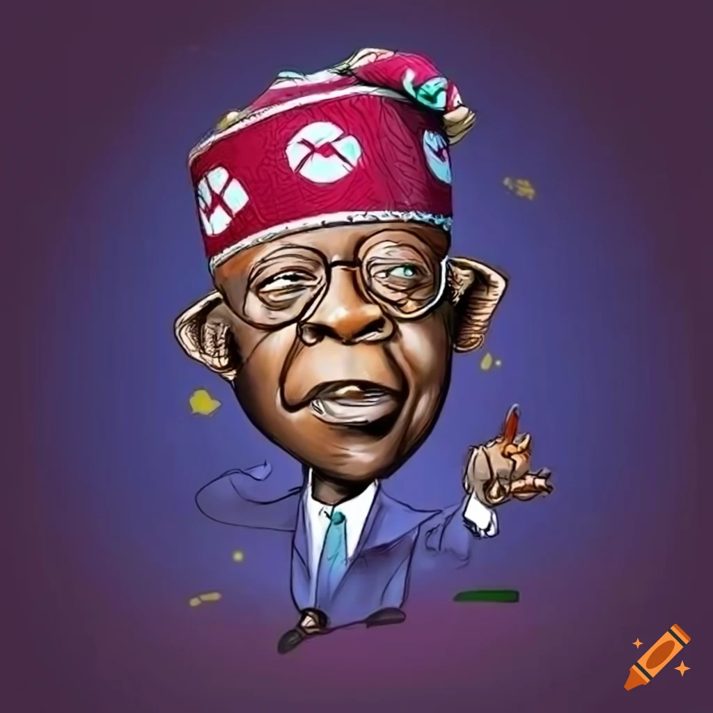 Cartoon image of Nigerian President, Bola Ahmed Tinubu sharing money ...