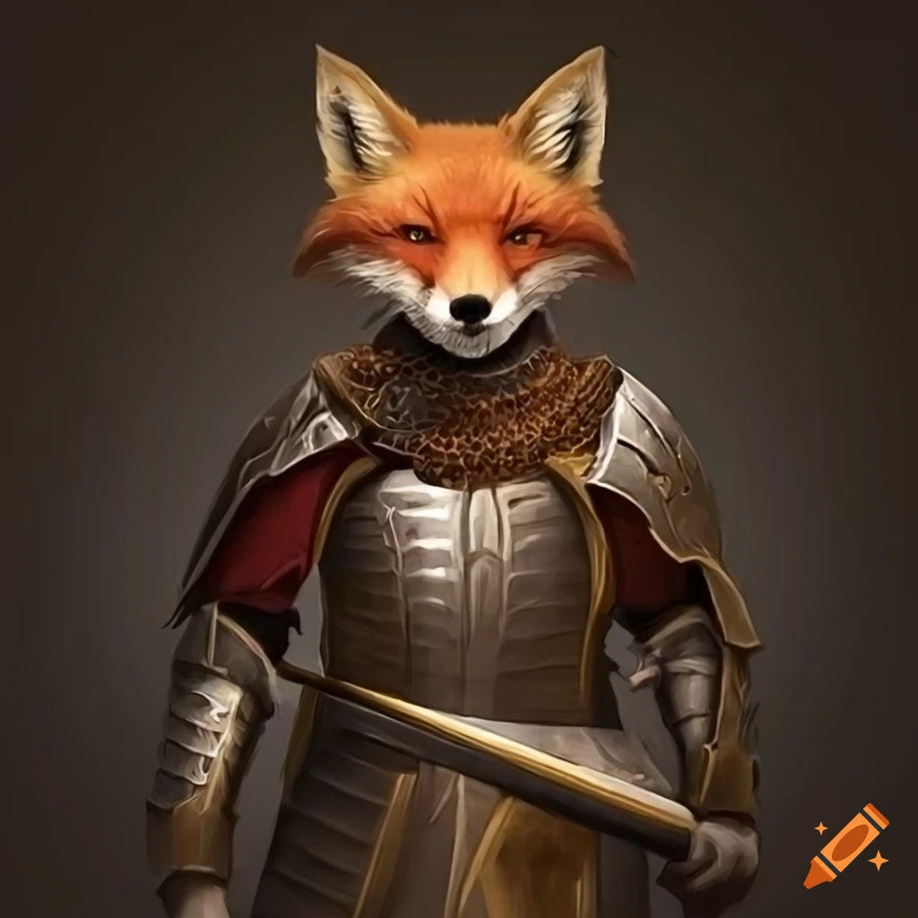 Fox in armor on Craiyon