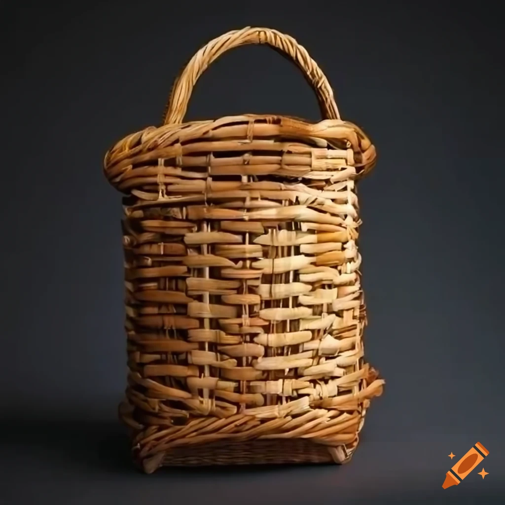 Woven bamboo basket for japanese backpacks on Craiyon