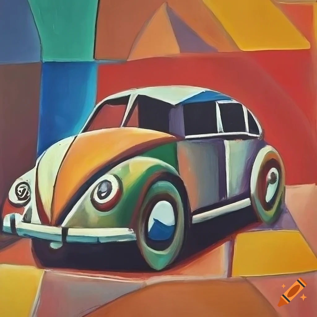Pablo picasso cubism car volkswagen on Craiyon