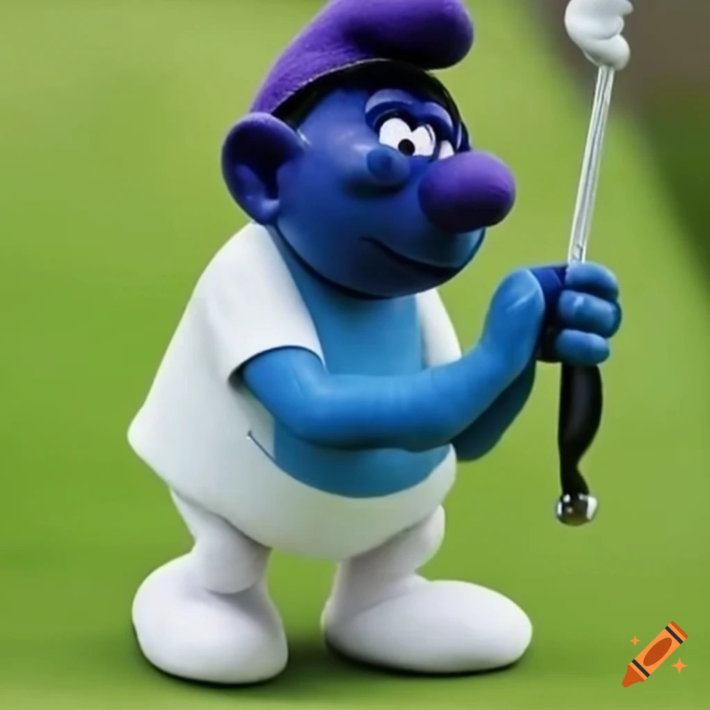 Notorious big playing golf with smurfs