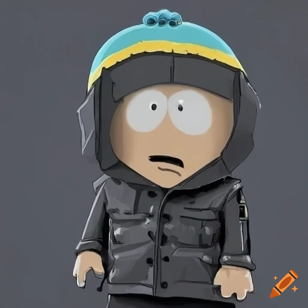 Eric cartman wearing a futuristic black coat inspired by the matrix on ...