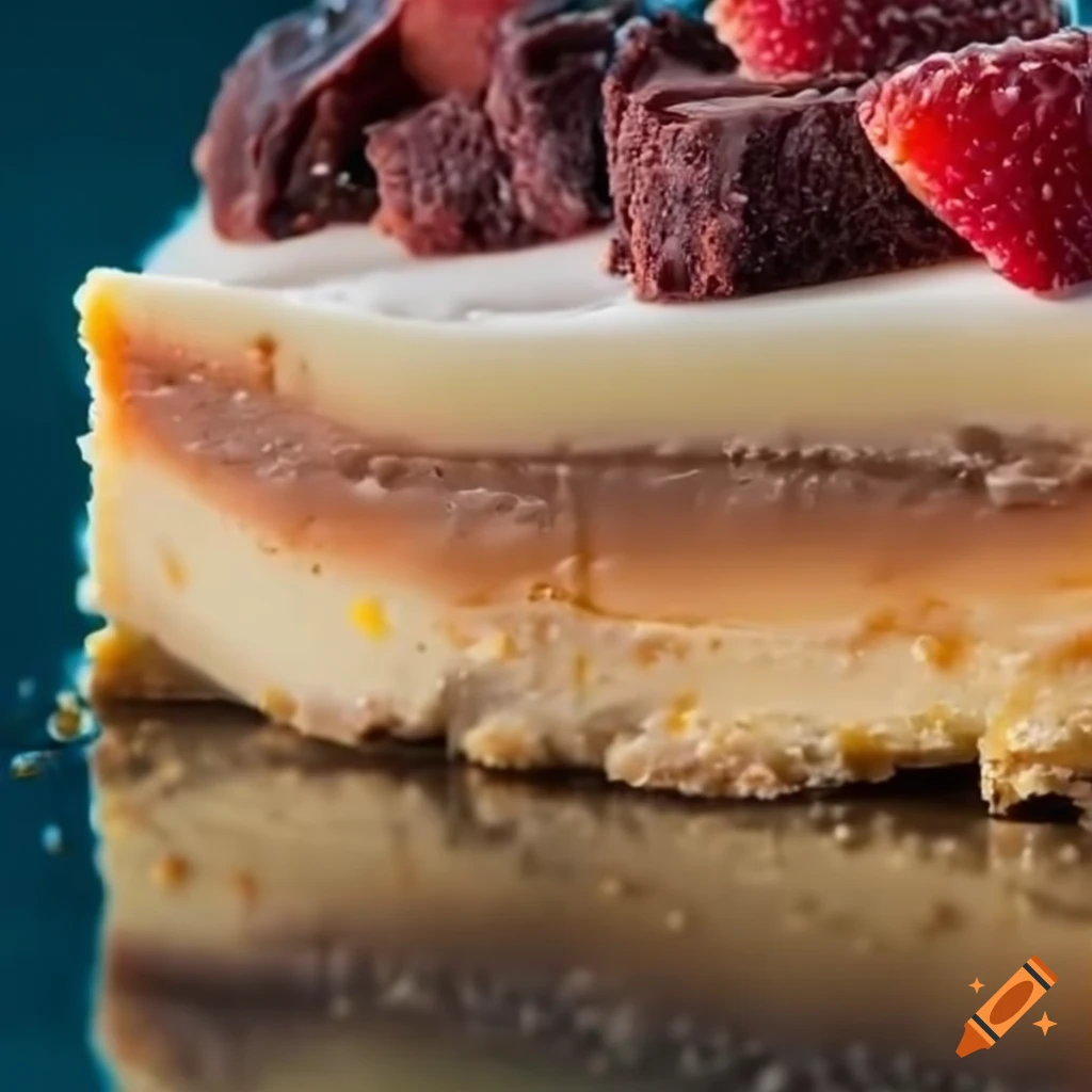 Barfi cheesecake triangle slice on Craiyon