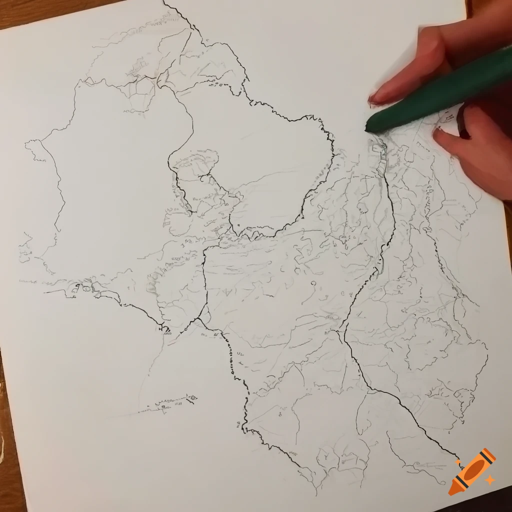 Map drawing in progress on Craiyon