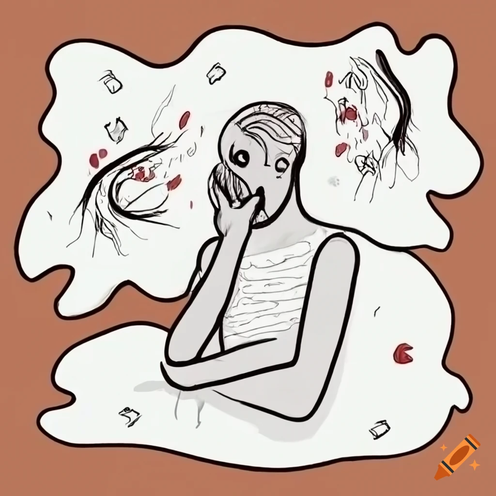 Anxiety disorder as a creature on Craiyon