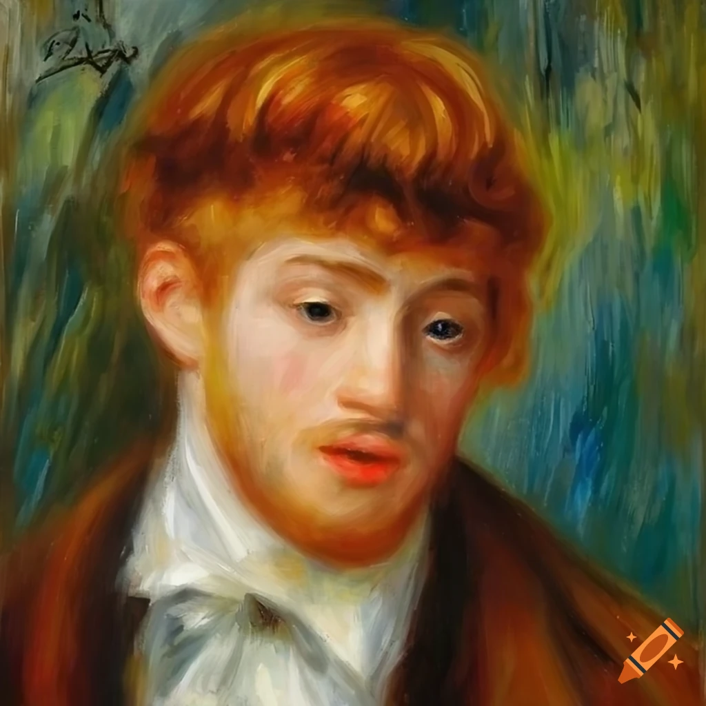 Blind man in renoir style oil painting on Craiyon