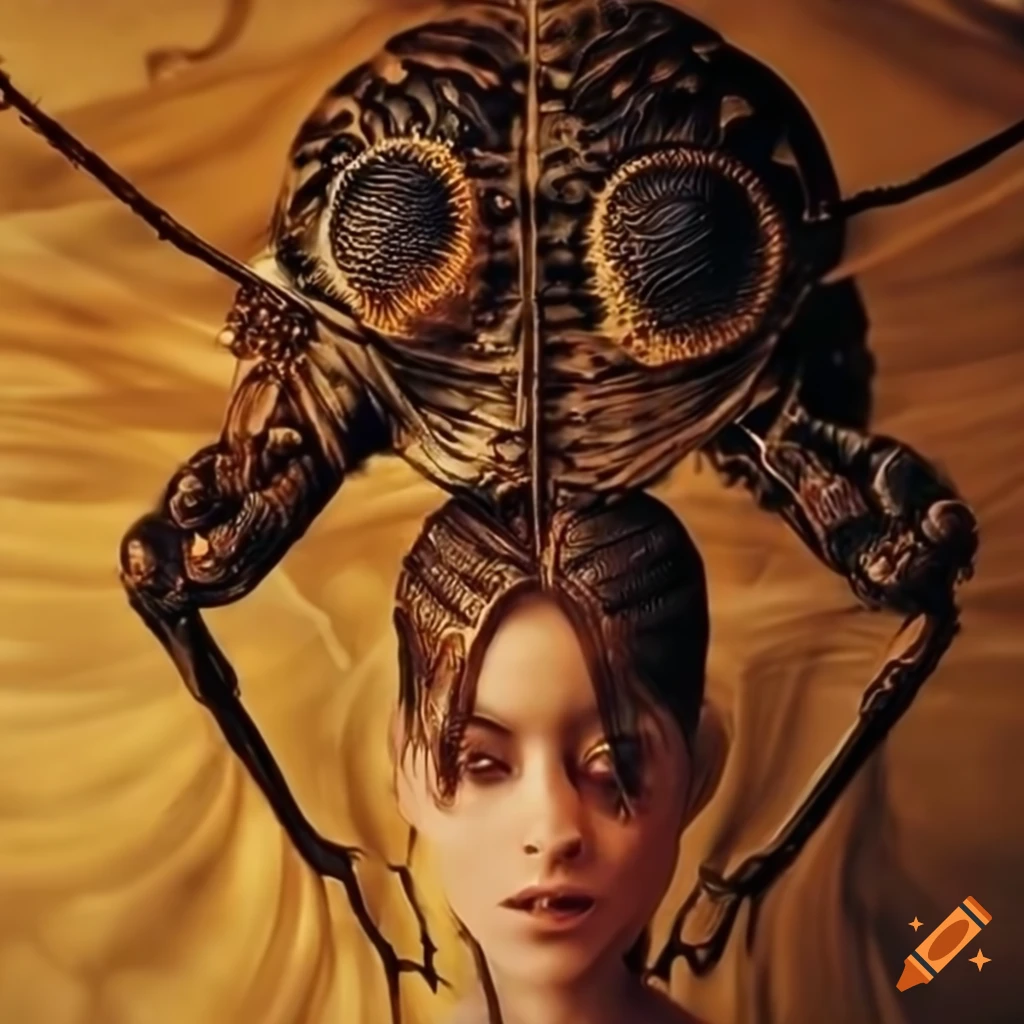 A gigantic insect with intricate details, inspired by holbein and doré ...