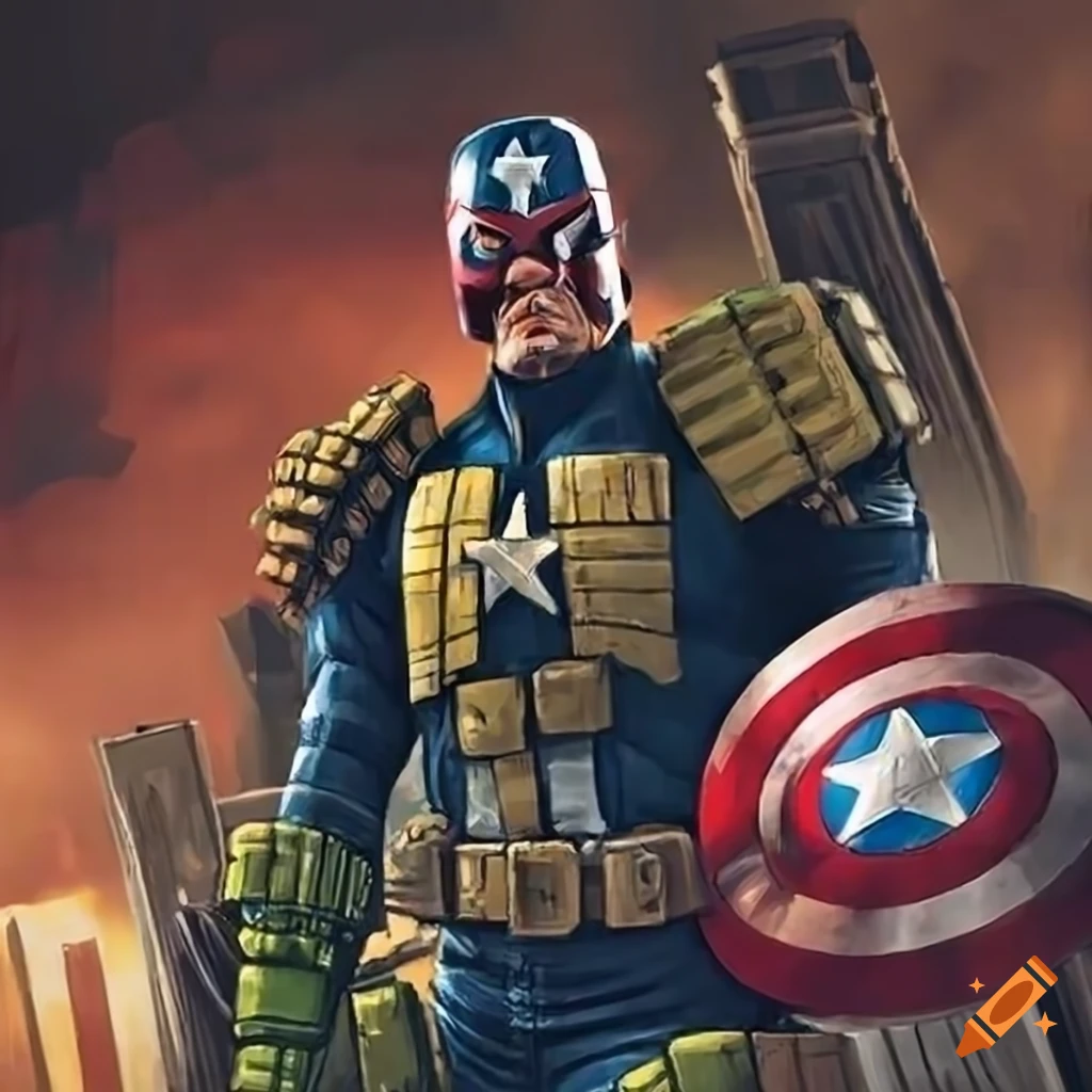 Judge dredd+captain america on Craiyon