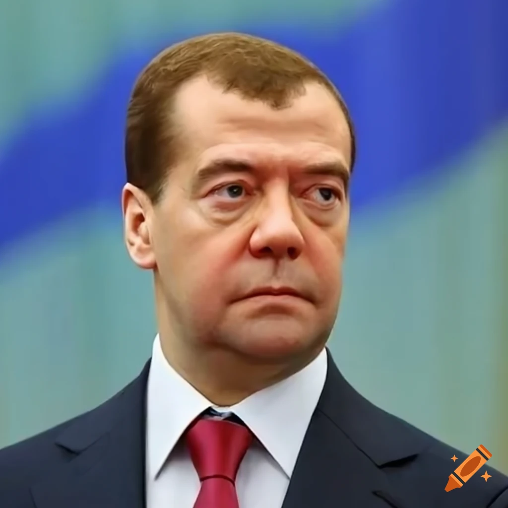 A portrait of Dmitry Medvedev, former Prime Minister of Russia on Craiyon