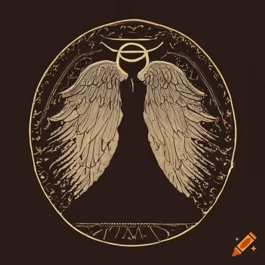 Dark academia, angel, tree, logo on Craiyon