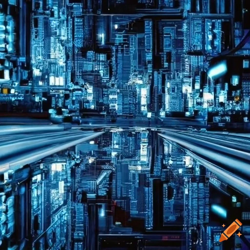 City made of computer equipment