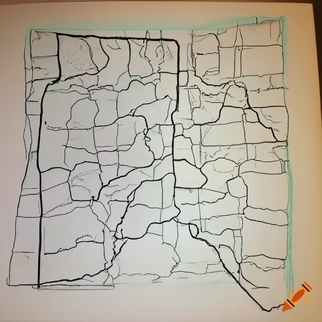 Map drawing in progress on Craiyon