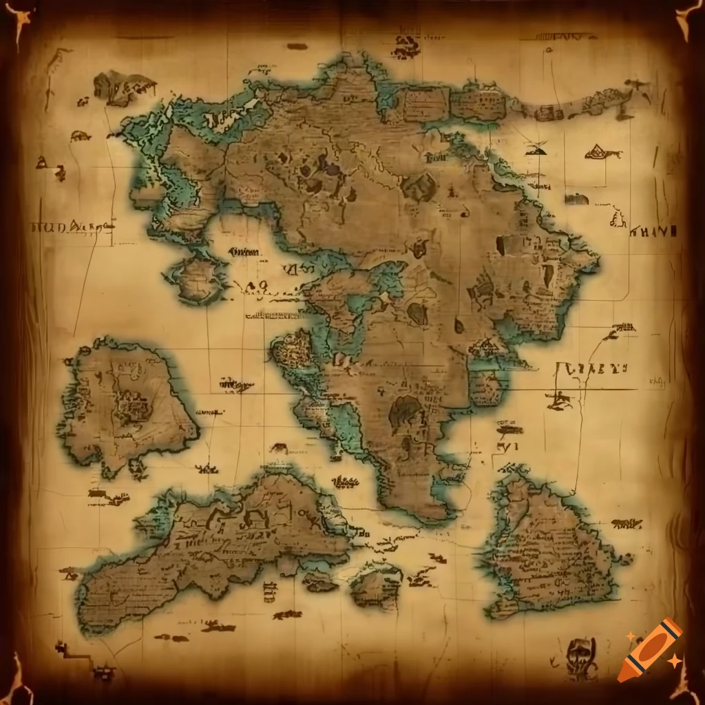 Fantasy world map, old style