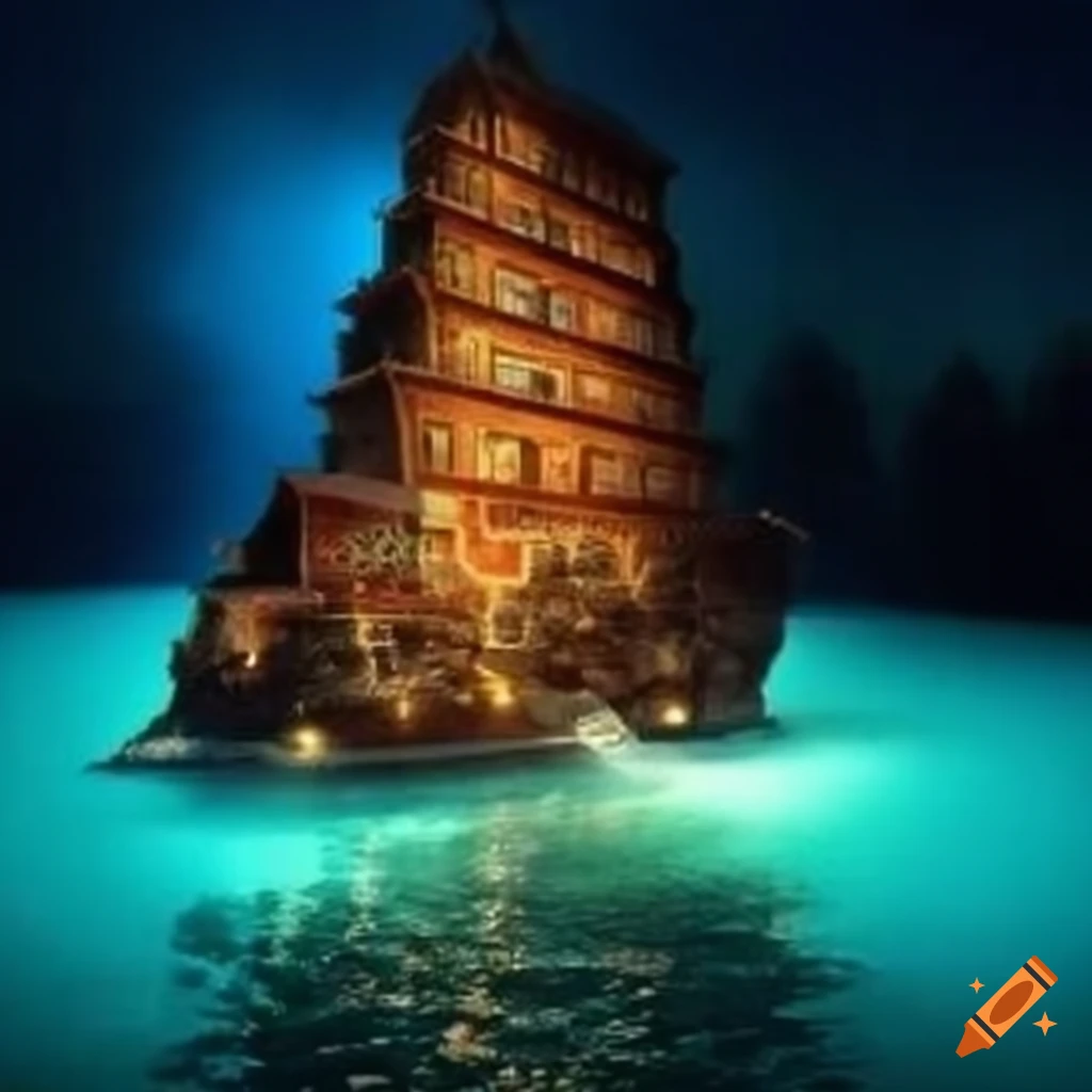 Unique floating world on Craiyon