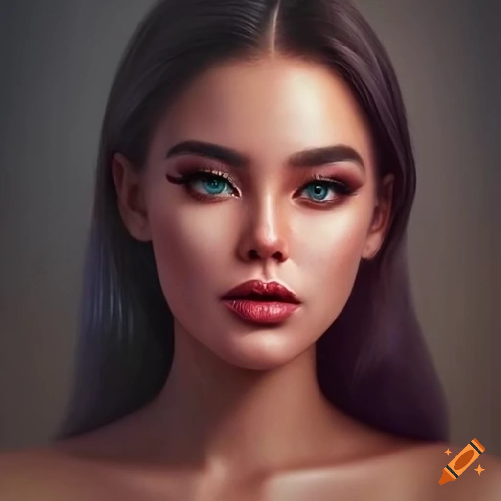 Feminine Young woman, exotic beauty, symmetrical, hyper realistic on ...