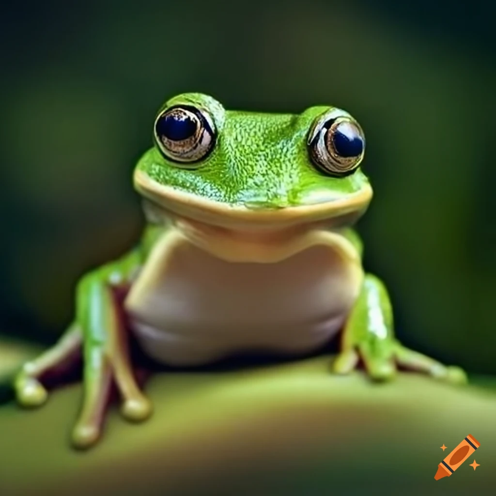 A frog wit big eyes on Craiyon
