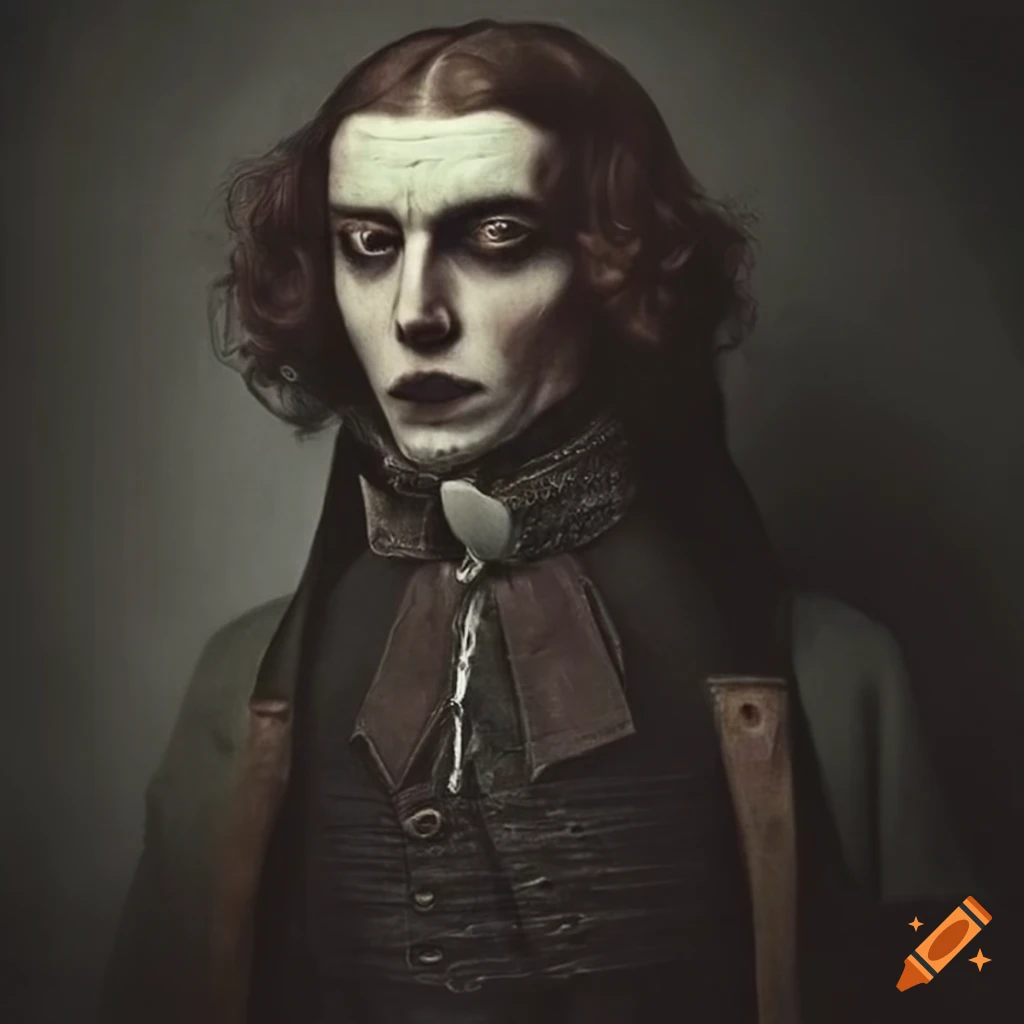 Dark vintage picture of an evil young german noble man on Craiyon