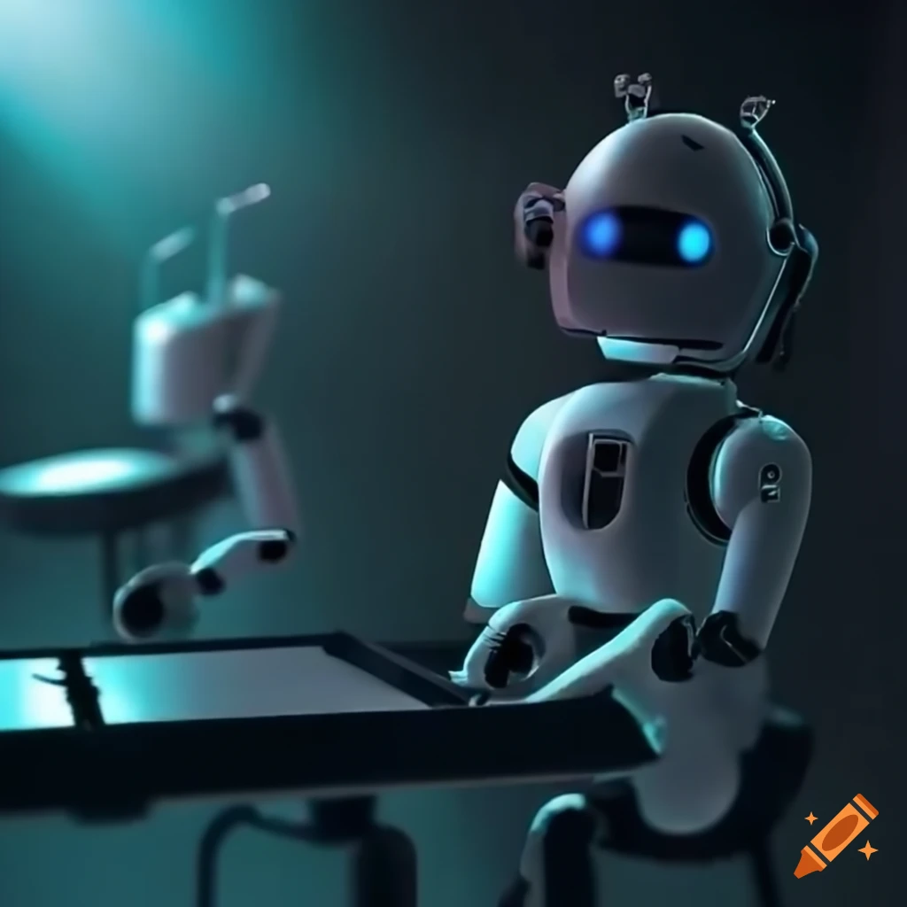 Rpbot and android orchestra playing in a concert hall