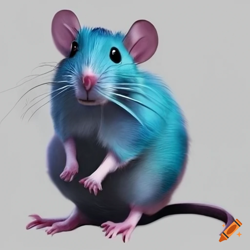 Blue grey rat, realistic, cutout