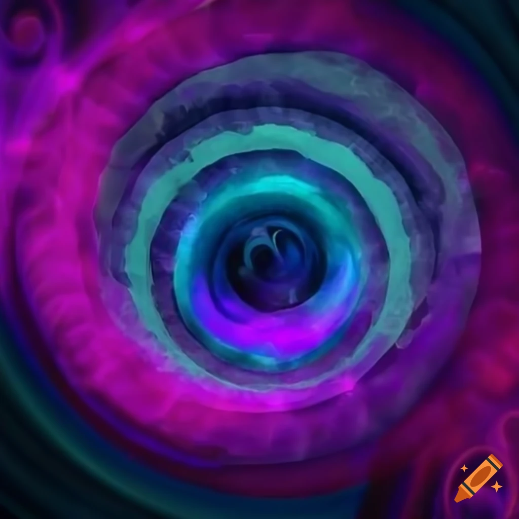 Ethereal purple and blue magic visualization aztec style on Craiyon