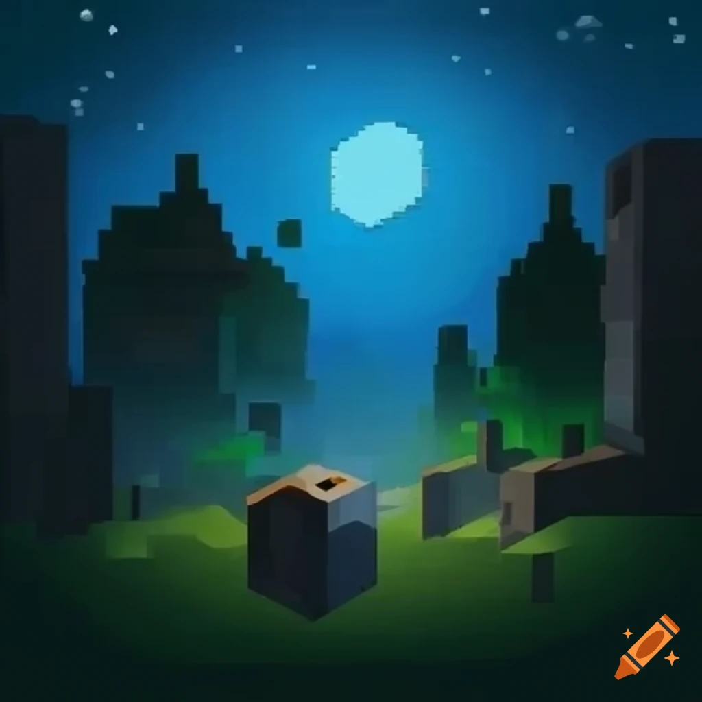 All-night minecraft servers on Craiyon