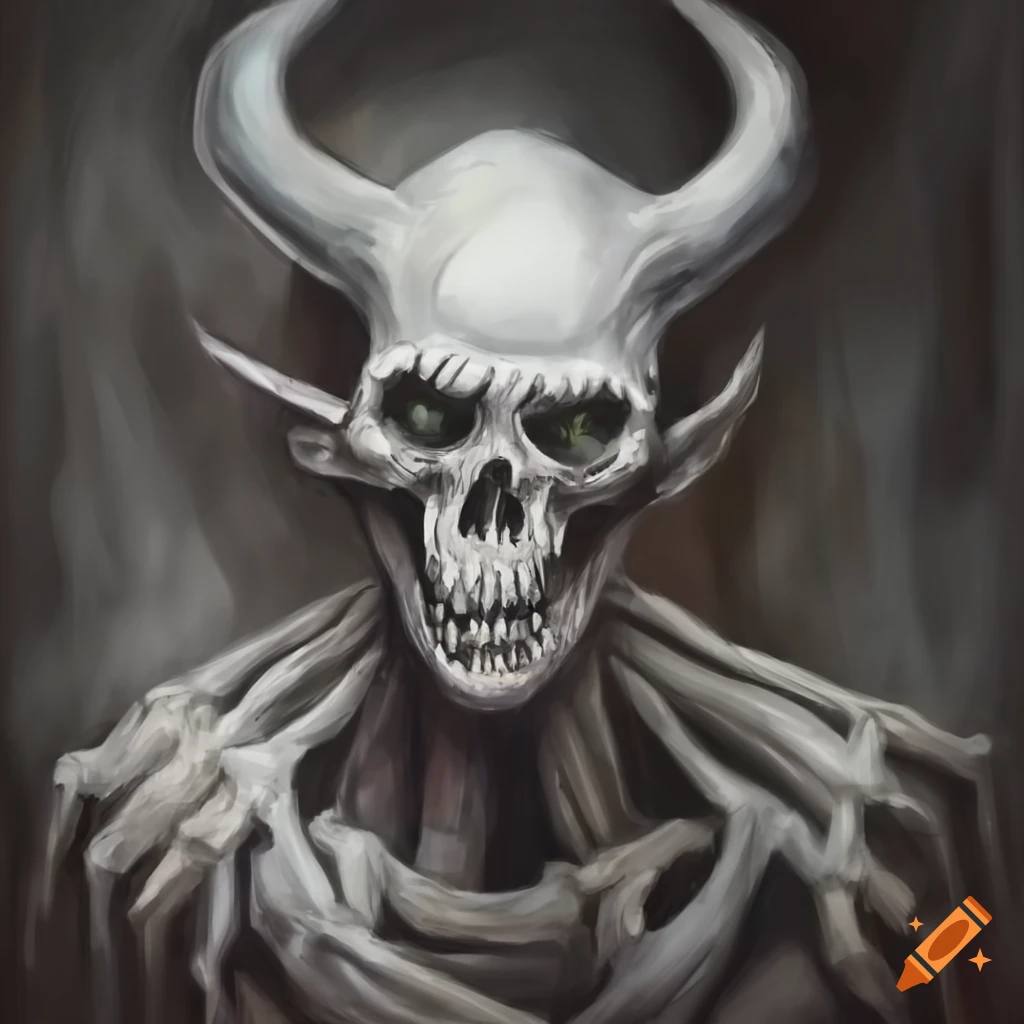 Bone devil, skeleton, dungeons and dragons, headshot pencil sketch on ...