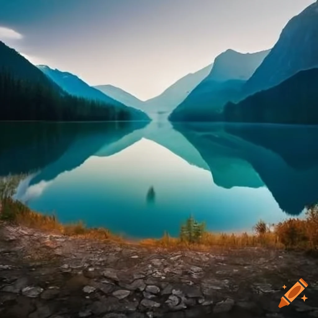 A view of a lake at eye level