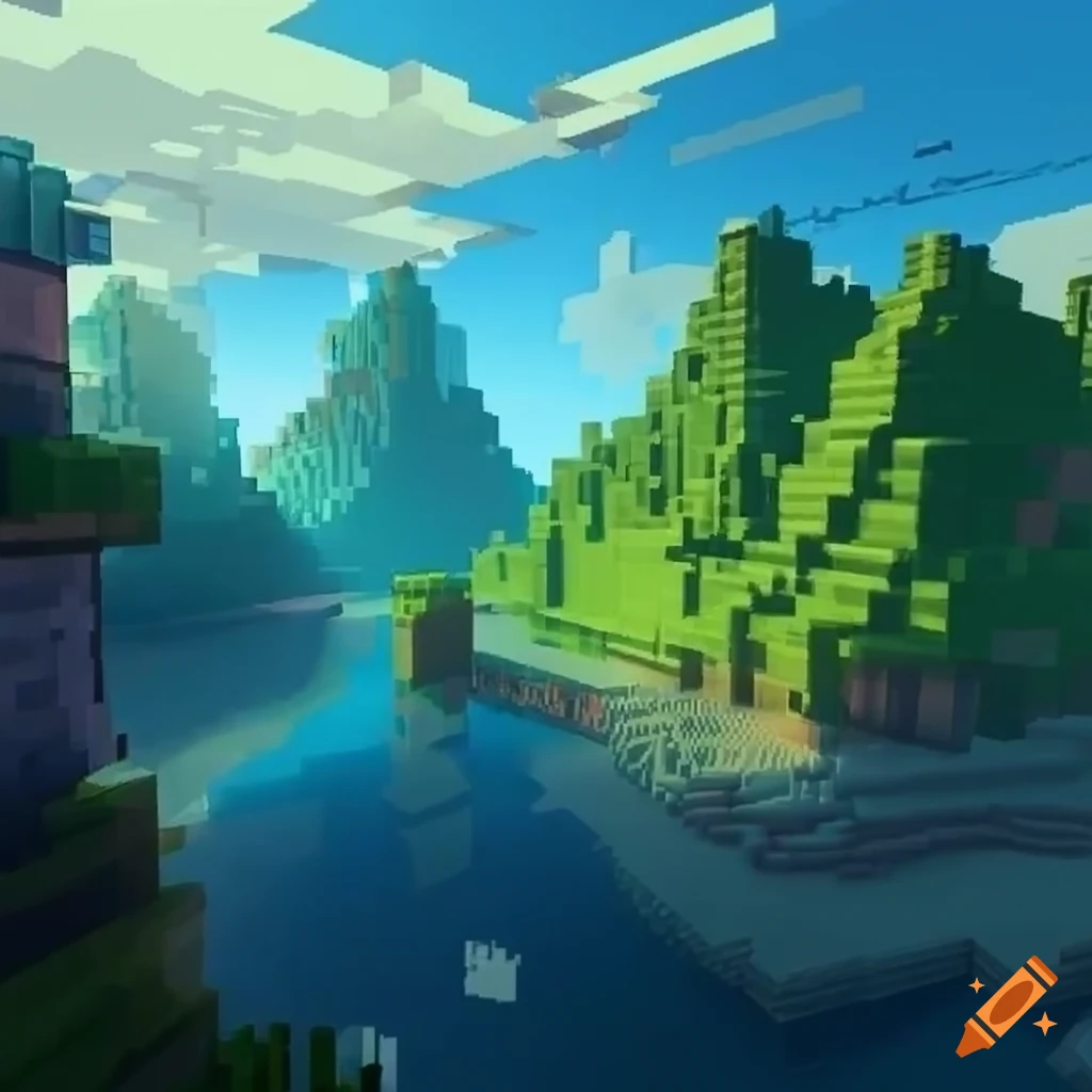 Minecraft server designed on Craiyon