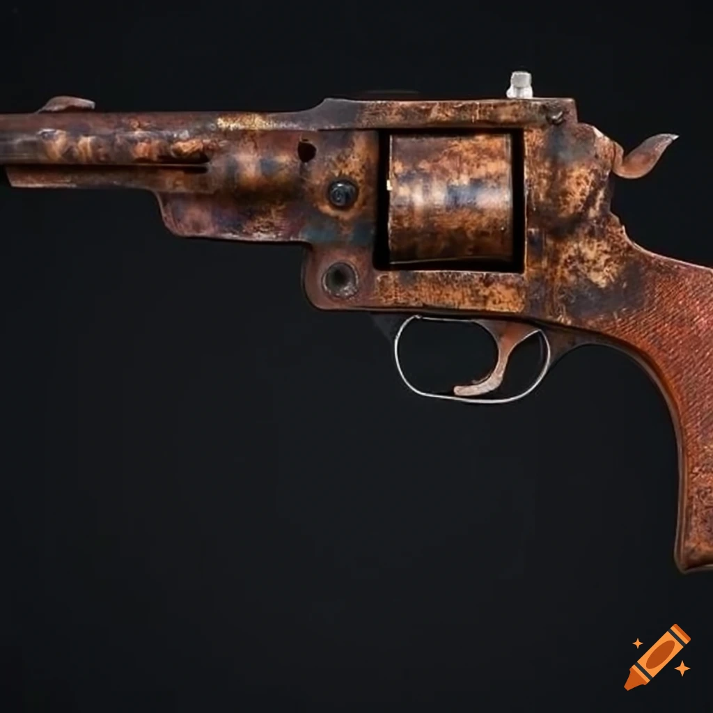 Rusted revolver on Craiyon