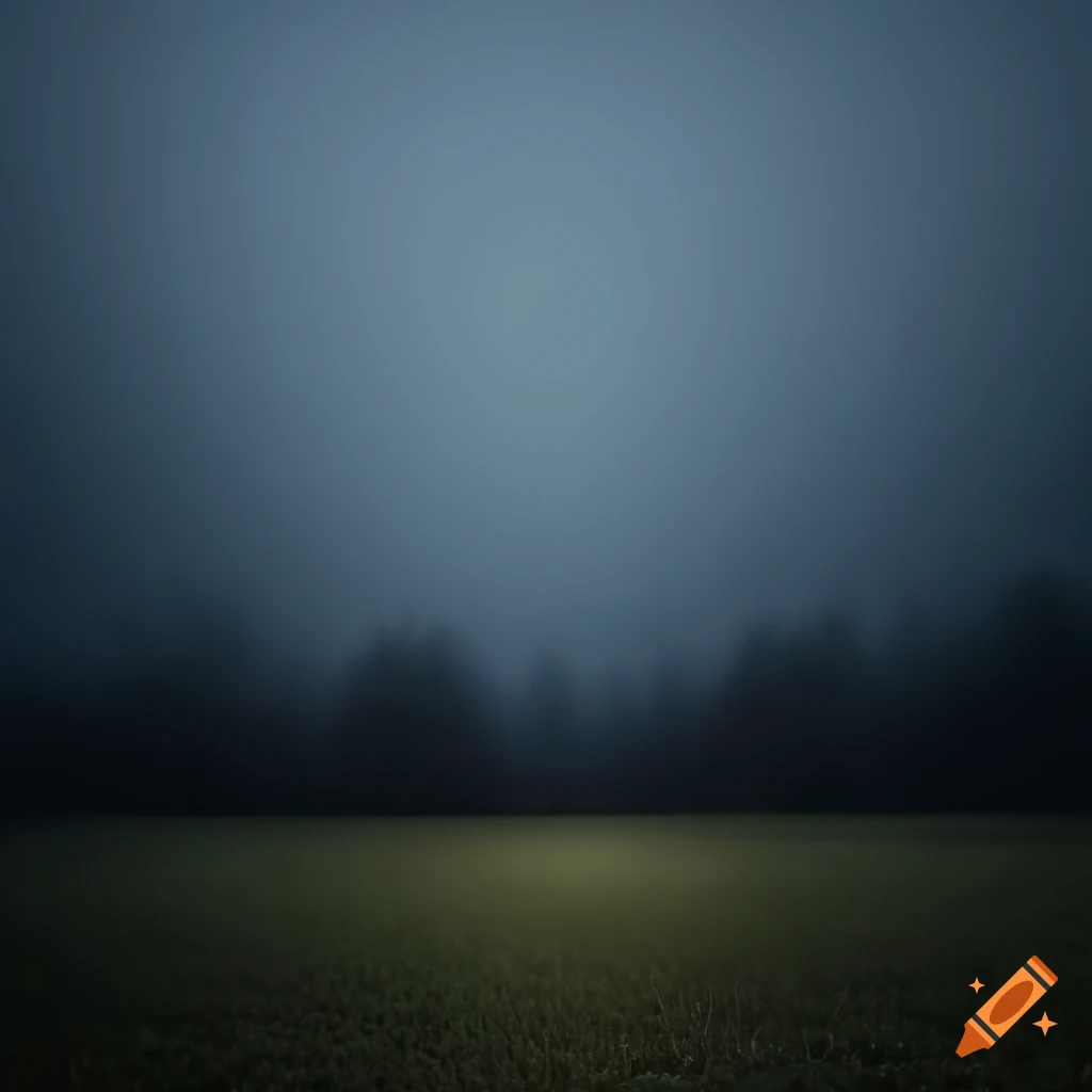 Empty field with surreal lighting in the style of a editorial photo