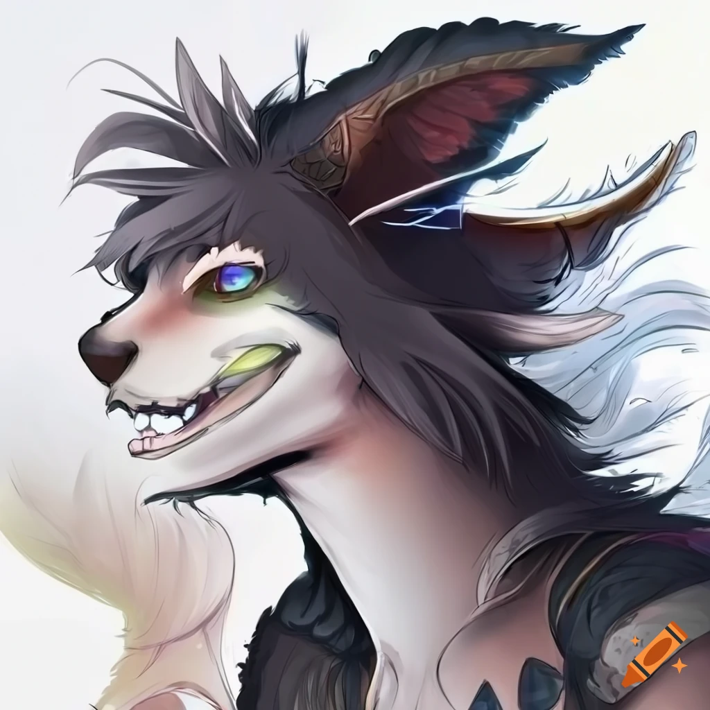 Tall male hybrid with long, black hair, pale skin, sharp teeth, long ...