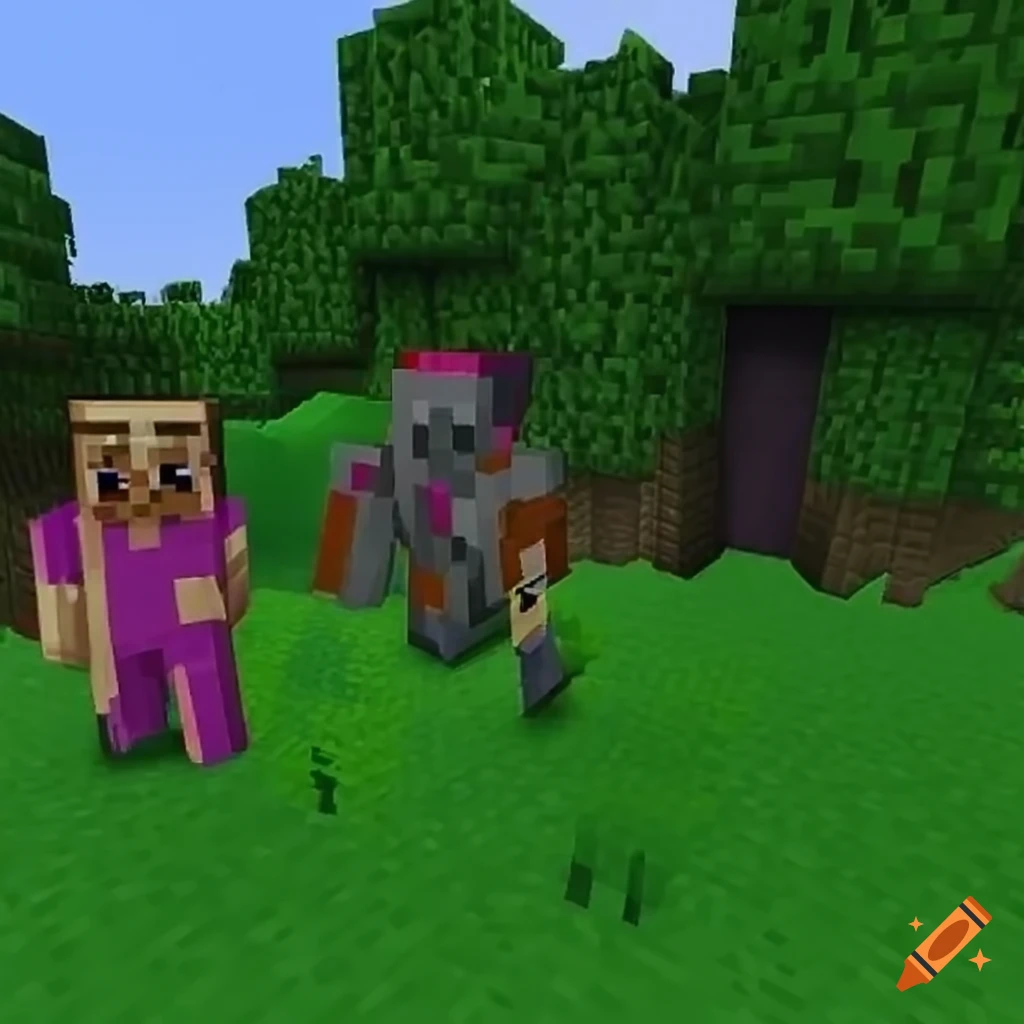 Minecraft's mini-game scene on Craiyon