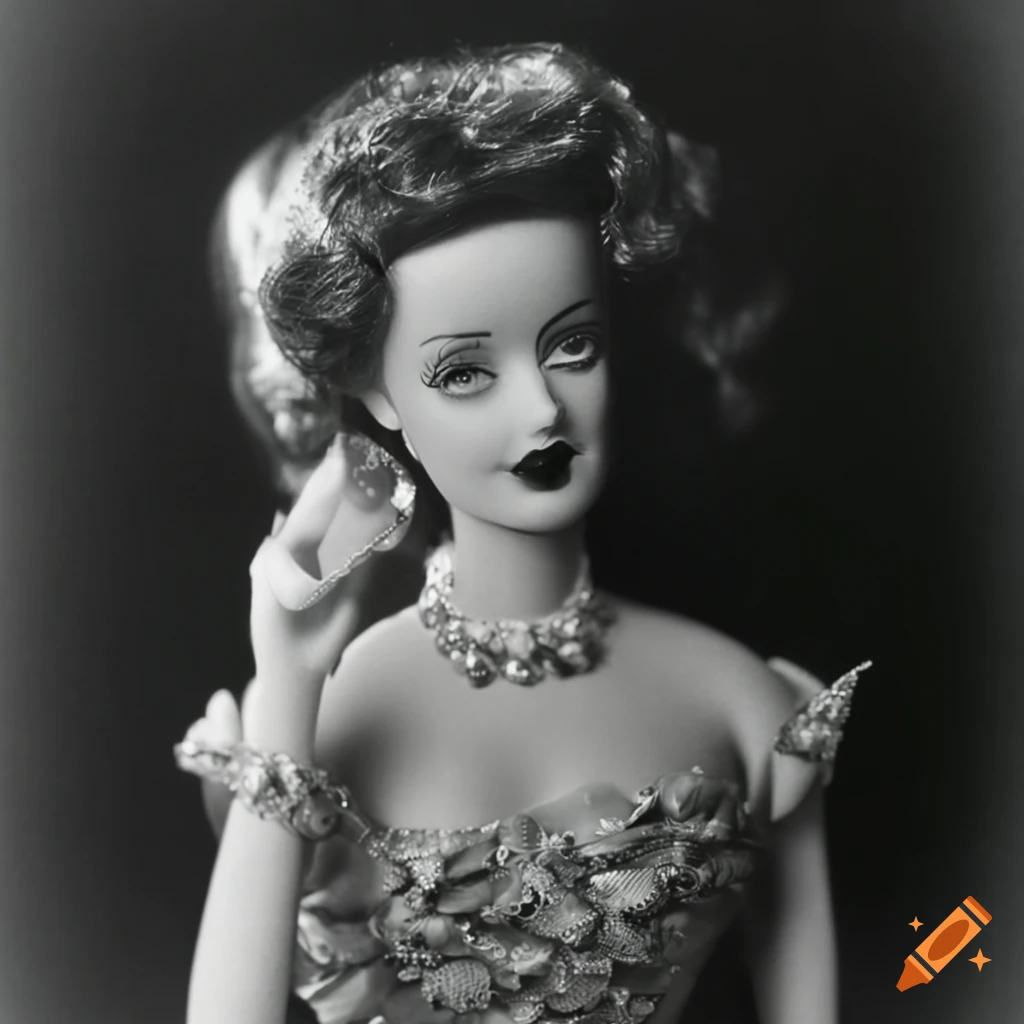 Bette davis portrayed as a stunning barbie doll on Craiyon