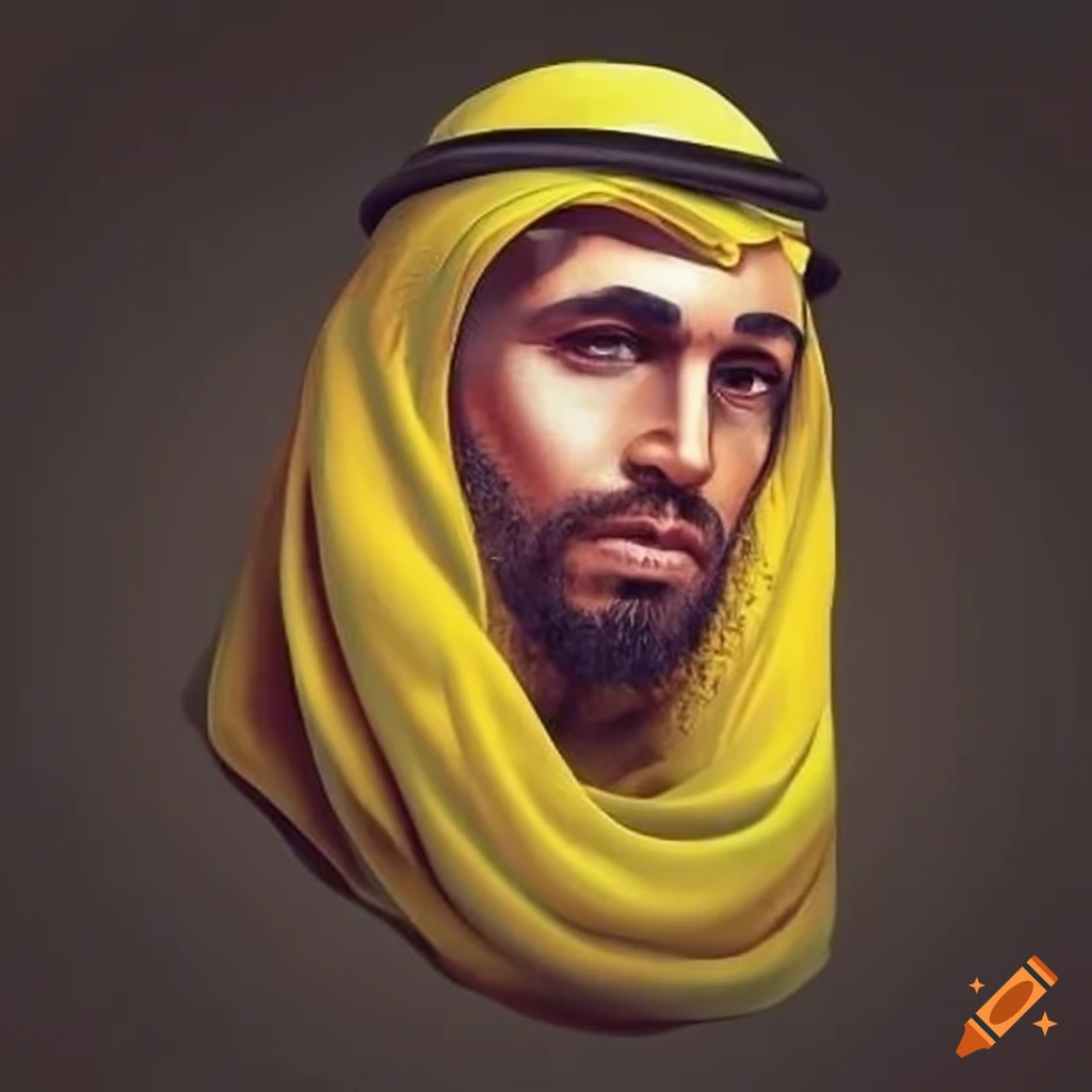 Hansome arab man in yellow scarf