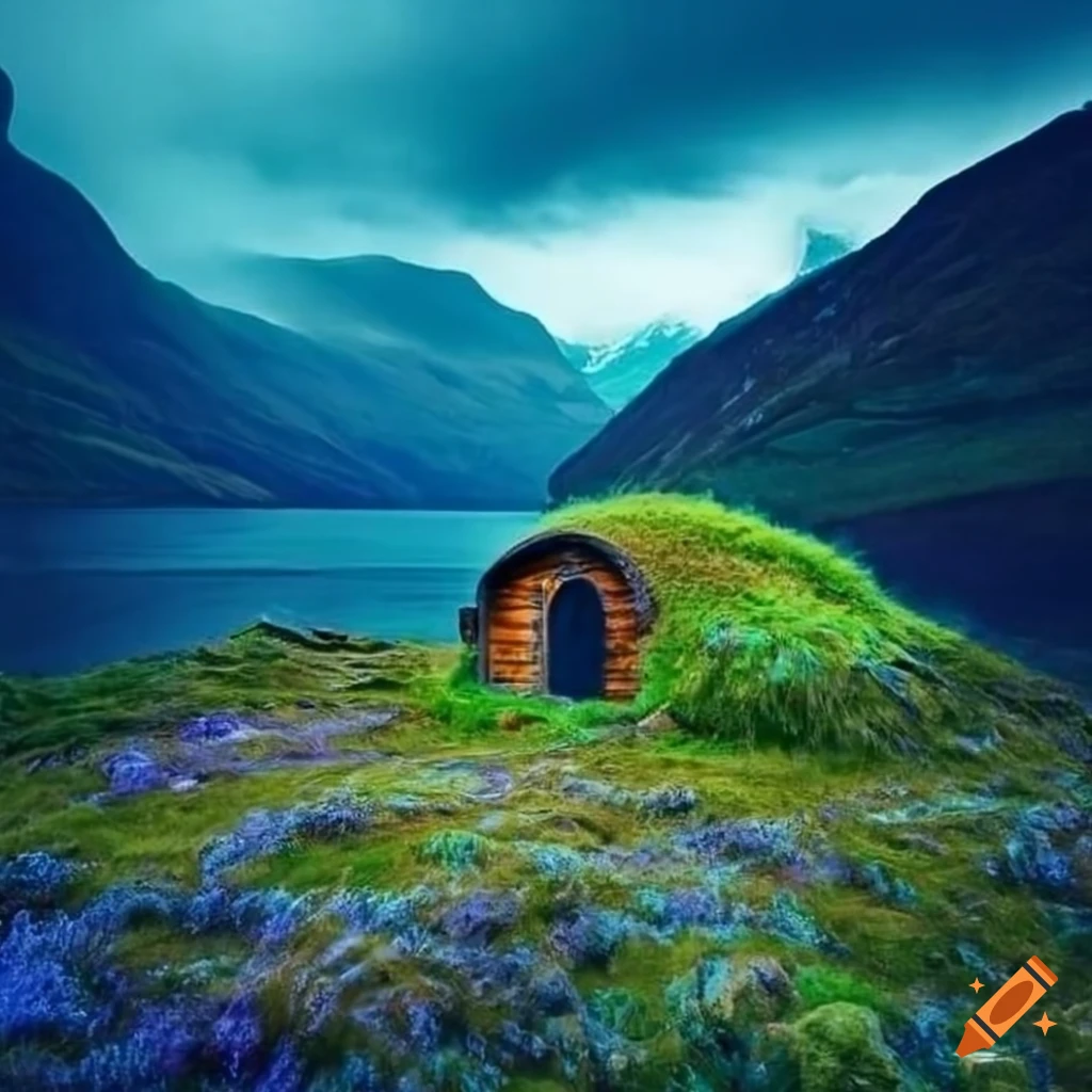 Chill blues flow surreal beautiful gaudist hovel hobbit grassy moss ...