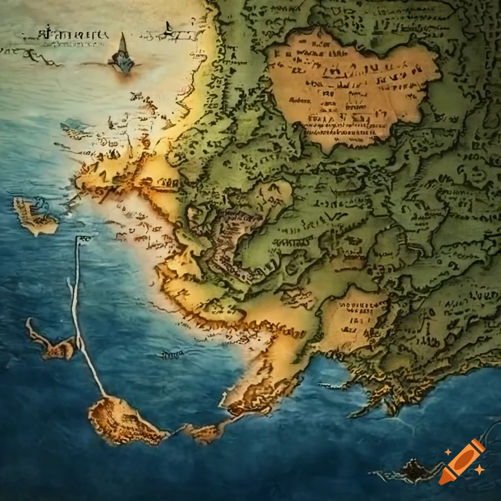 Map of tolkien's middle earth by mike schley on Craiyon