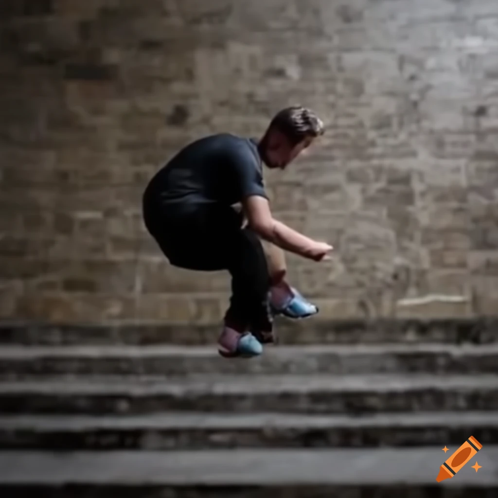 Traditional parkour challenges on Craiyon