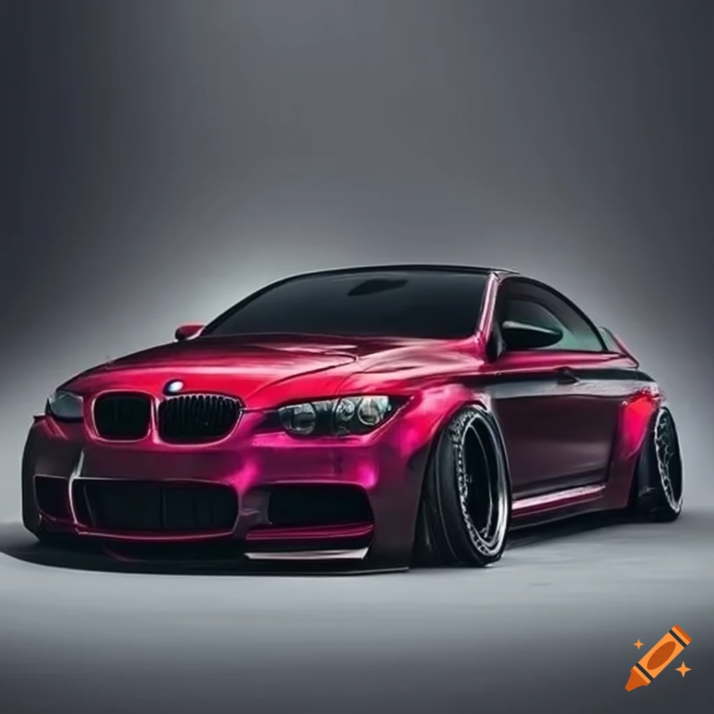A highly customized and lowered BMW e63 M6 with a widebody kit on Craiyon