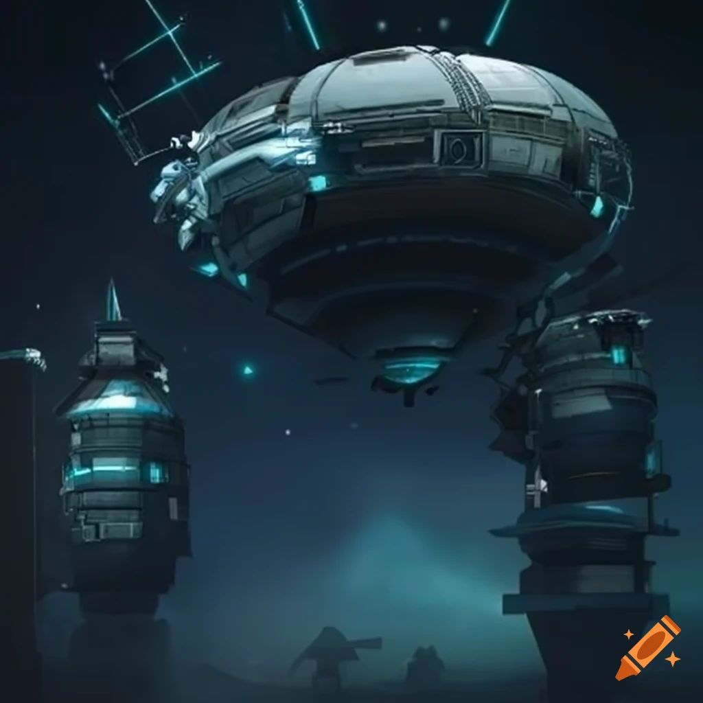 Space future machine ship station