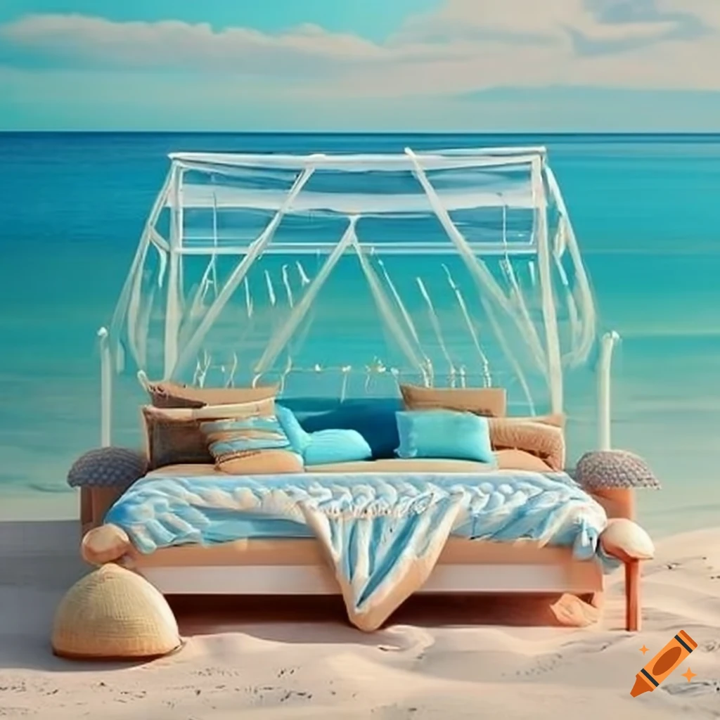 Beach bedroom on Craiyon